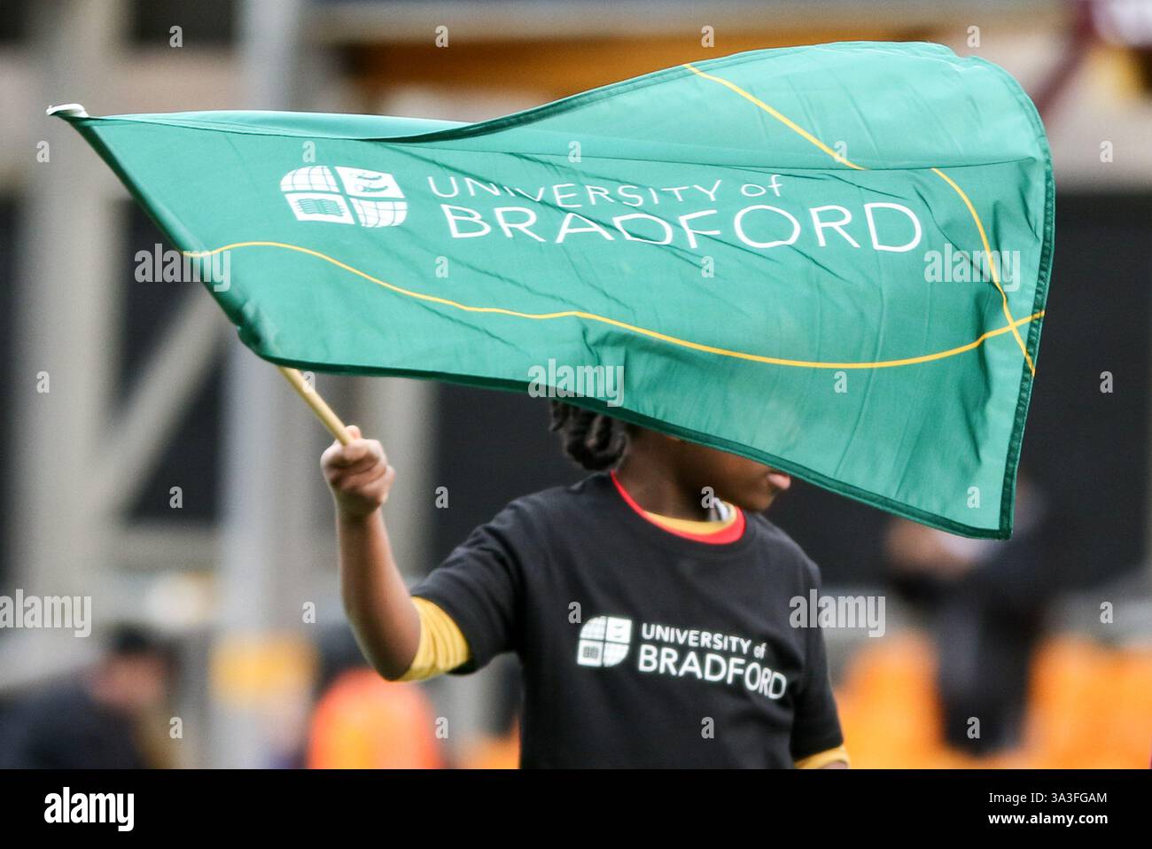 Valley Parade, Bradford, England, March 15th 2025: A Mascot with a ...
