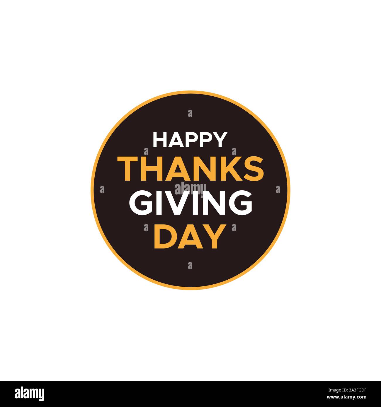 Happy Thanks Giving Day typography round circular logo vector design ...