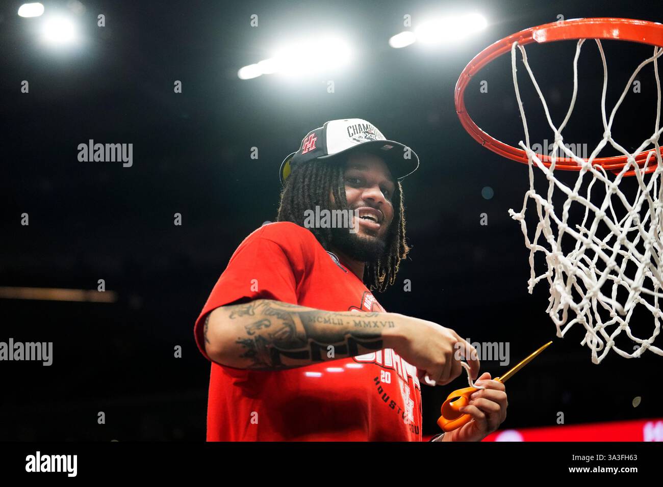 MAR 15 2025: Tournament MVP Houston Cougars guard Emanuel Sharp (21 ...
