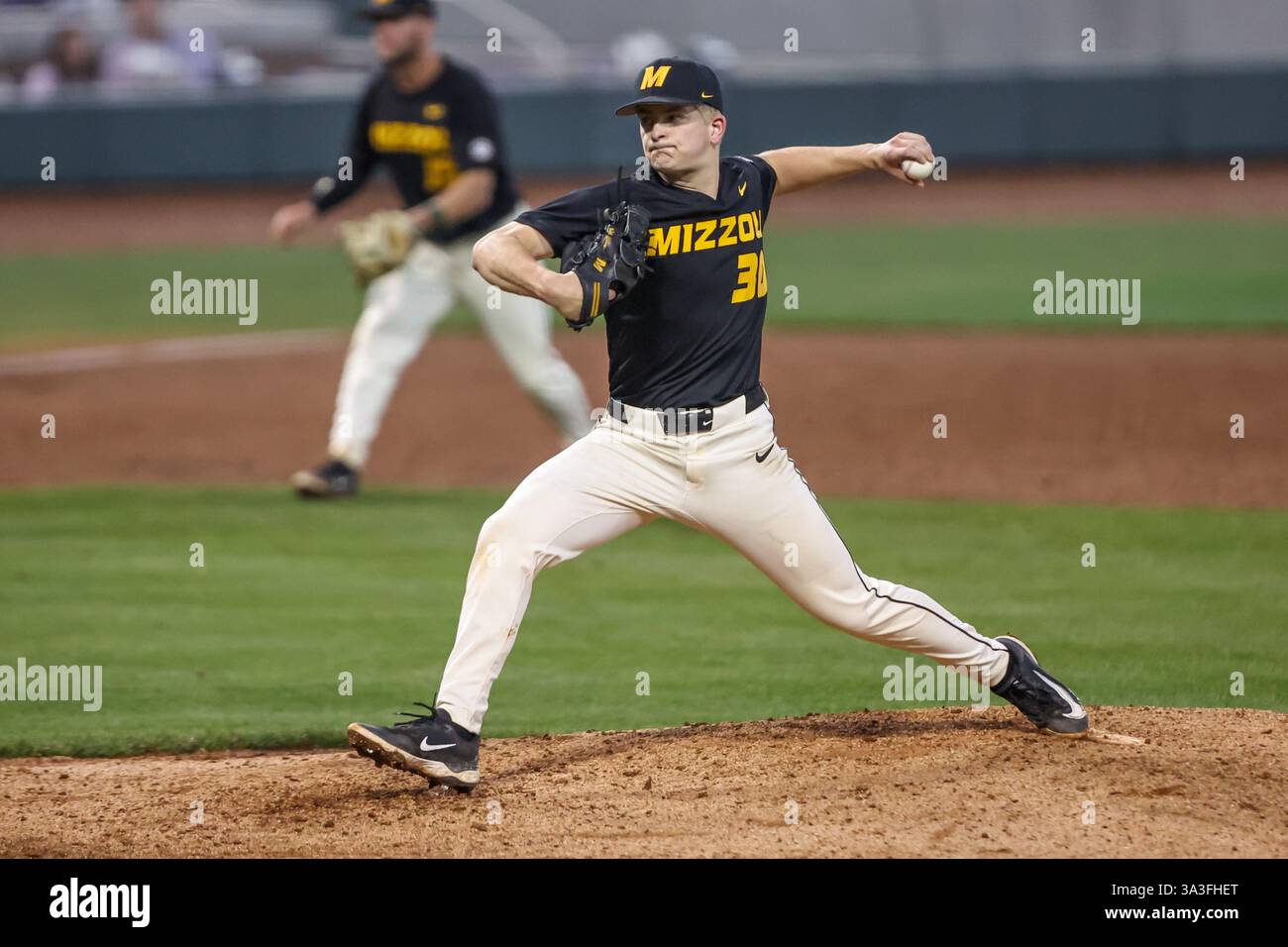 March 15, 2025: Missouri pitcher Wil Libbert (30) delivers a pitch to ...