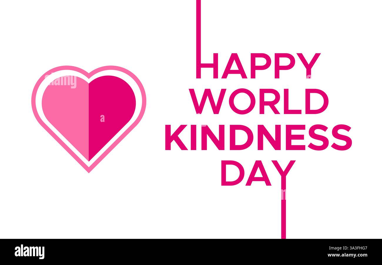 Happy World Kindness Day Typography with Heart icon Banner or Poster ...