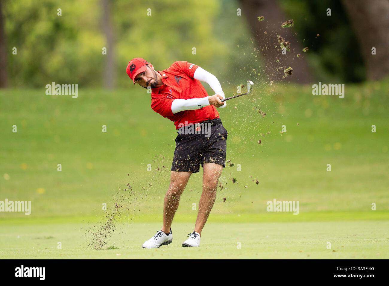 Abraham Ancer of Fireballs GC hits his shot from the fairway on the ...