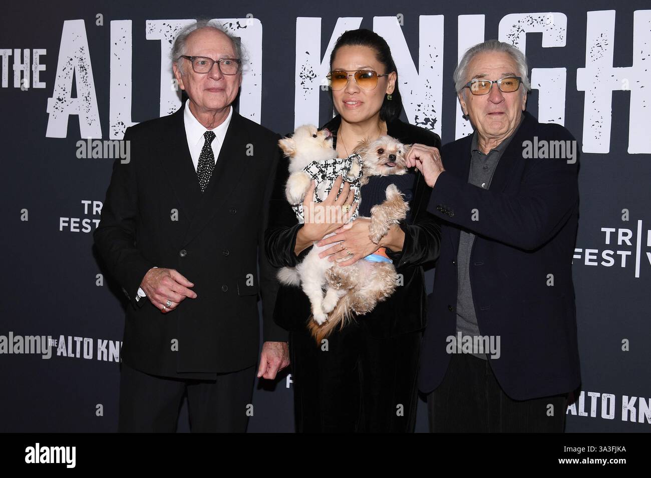 New York, USA. 15th Mar, 2025. (L-R) Barry Levinson, Tiffany Chen and Robert De Niro attend 'The ...