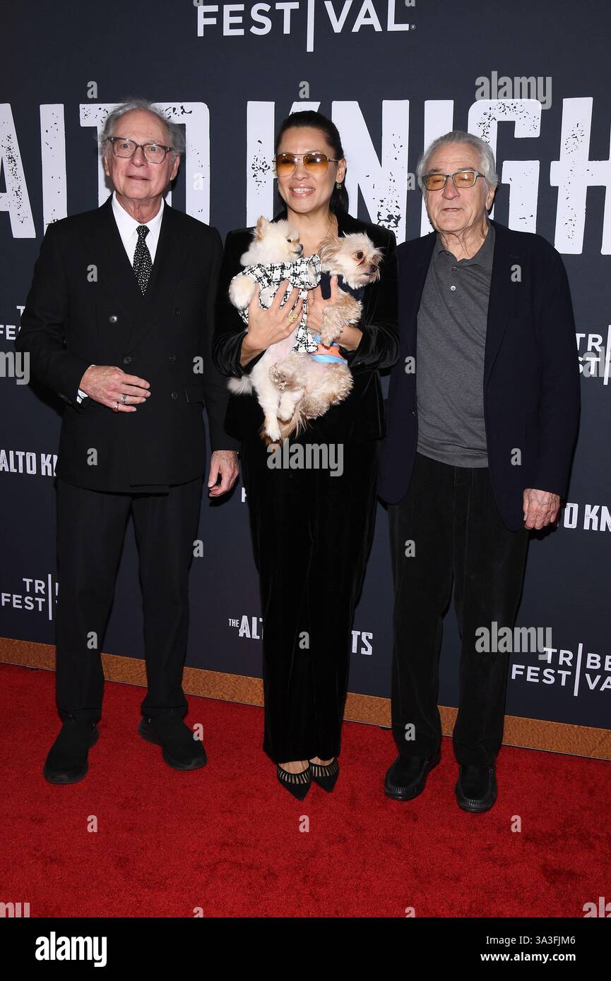 New York, USA. 15th Mar, 2025. (L-R) Barry Levinson, Tiffany Chen and Robert De Niro attend 'The ...