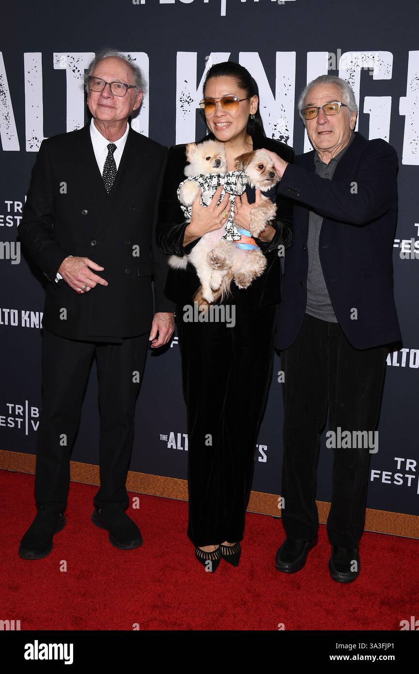 New York, USA. 15th Mar, 2025. (L-R) Barry Levinson, Tiffany Chen and ...