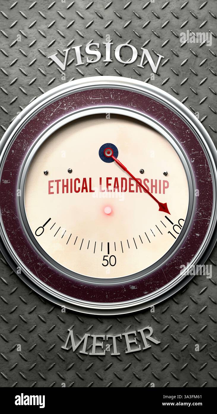 Ethical Leadership and Vision that is hitting a full scale, showing a ...