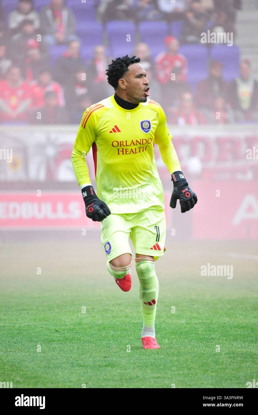 Harrison, USA. 15th Mar, 2025. Orlando City goalie Pedro Gallese (1 ...