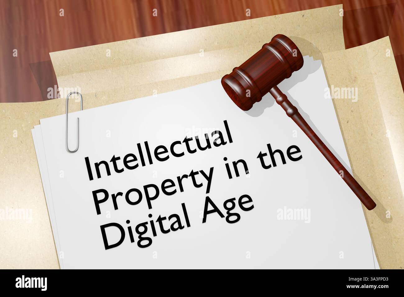 Intellectual Property in the Digital Age title on legal document Stock Photo - Alamy