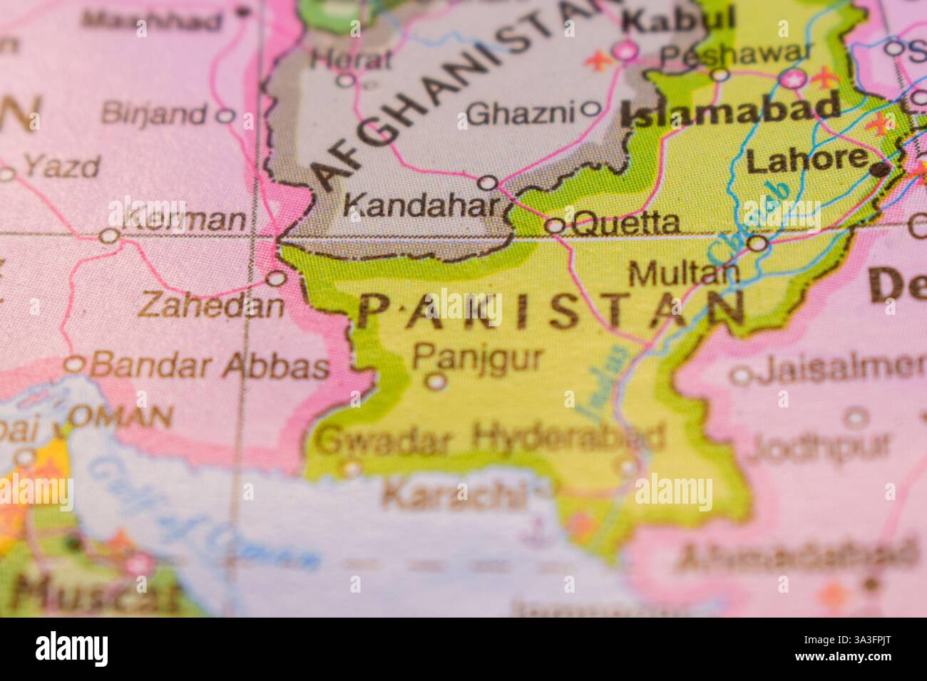 Pakistan On The World Map Colorful Geo Political World Map Stock Photo - Alamy