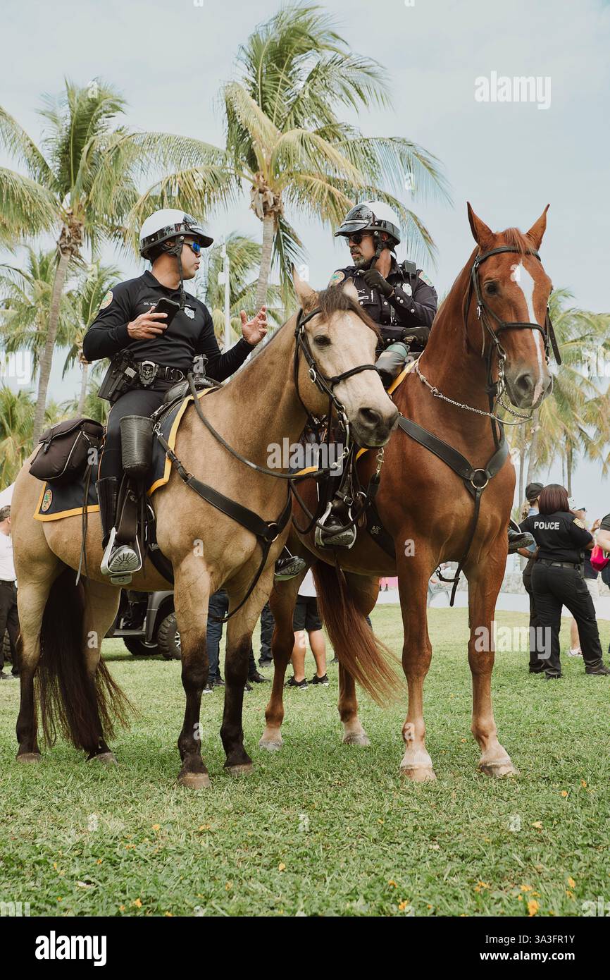 Miami Mounted Police on Miami Beach in Florida, USA March 4, 2023 Stock ...