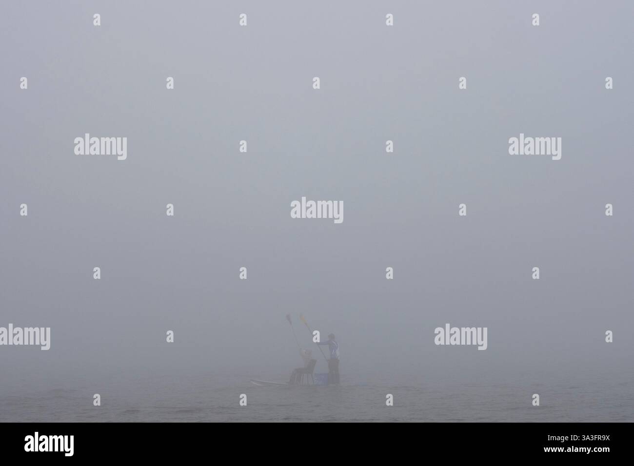 Fishermen search for fish as fog covers the Mediterranean Sea near ...