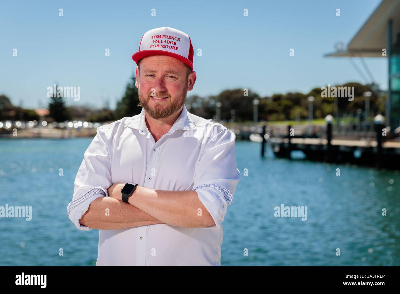 Labor candidate for Moore, Tom French poses for a photograph at ...