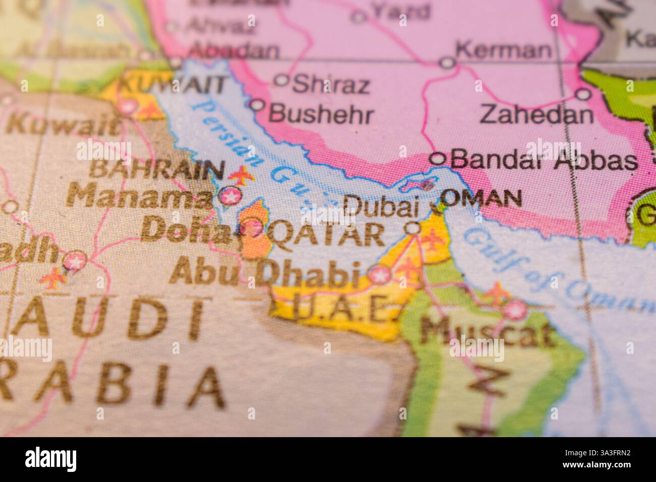 Oman On The World Map Colorful Geo Political World Map Stock Photo - Alamy