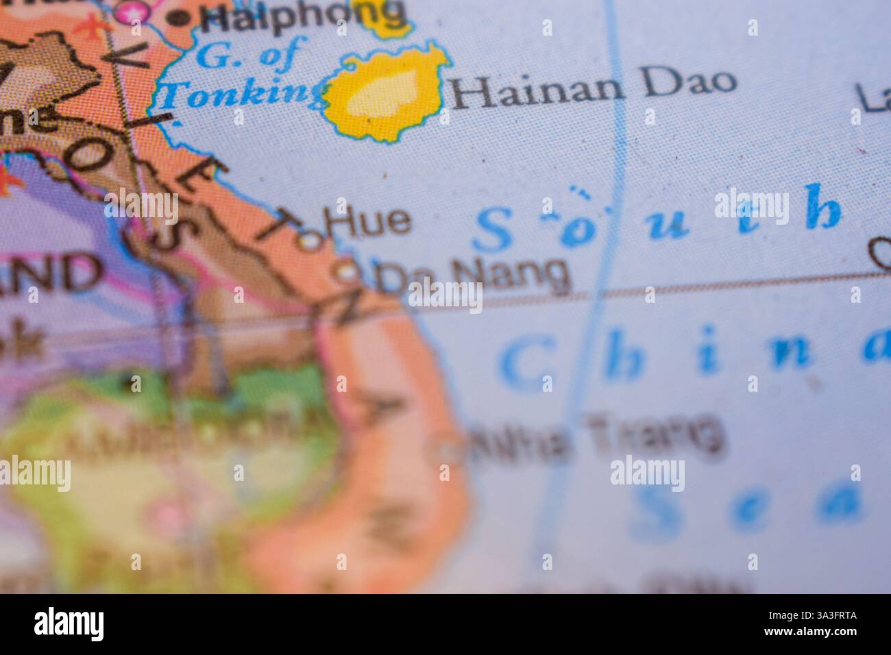 Hainan Dao On The World Map Colorful Geo Political World Map Stock ...