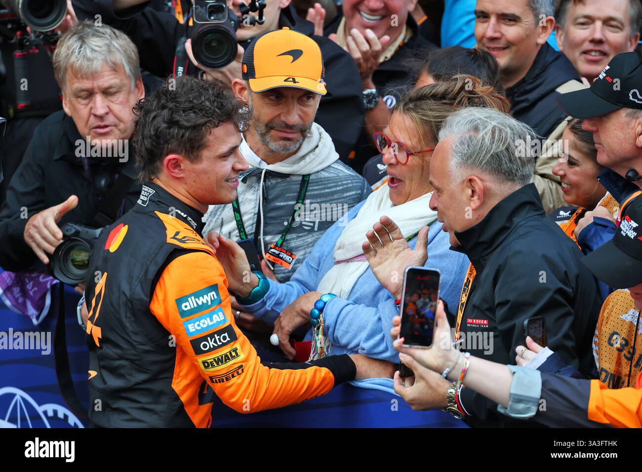 Melbourne, Australia. 16th Mar, 2025. Race winner Lando Norris (GBR ...