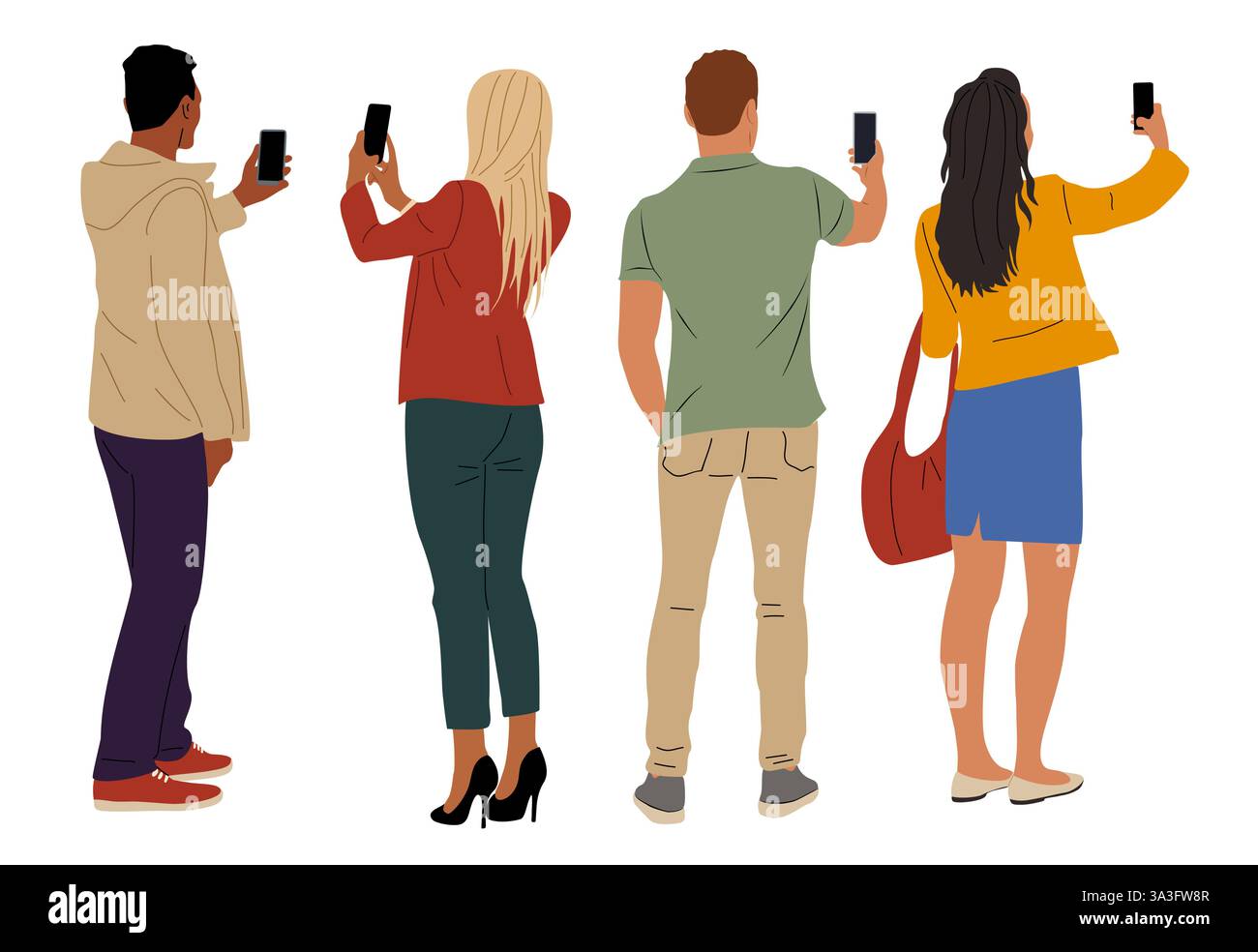 Man mobile rear view Stock Vector Images - Alamy