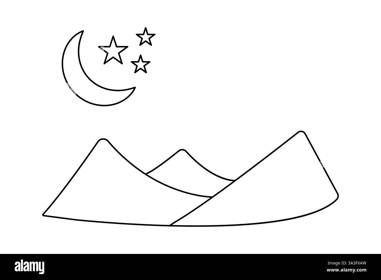 Moon continuous one line art drawing of isolated outline vector ...