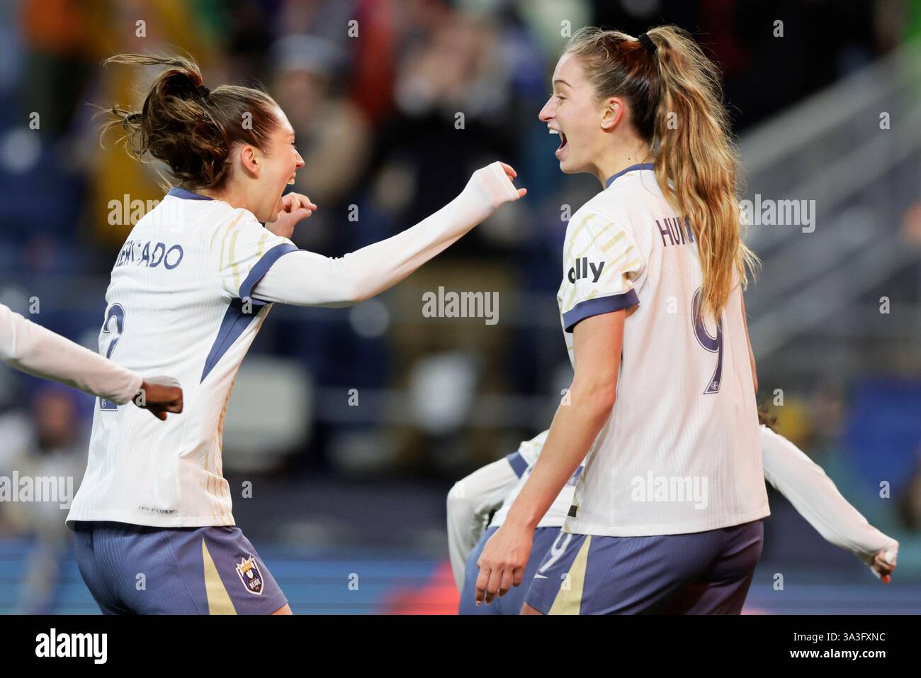 Seattle Reign FC midfielder Maddie Mercado, left, forward Jordyn ...