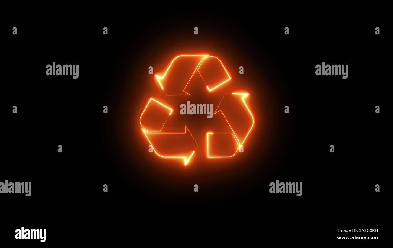 Neon icon waste recycling hi-res stock photography and images - Alamy