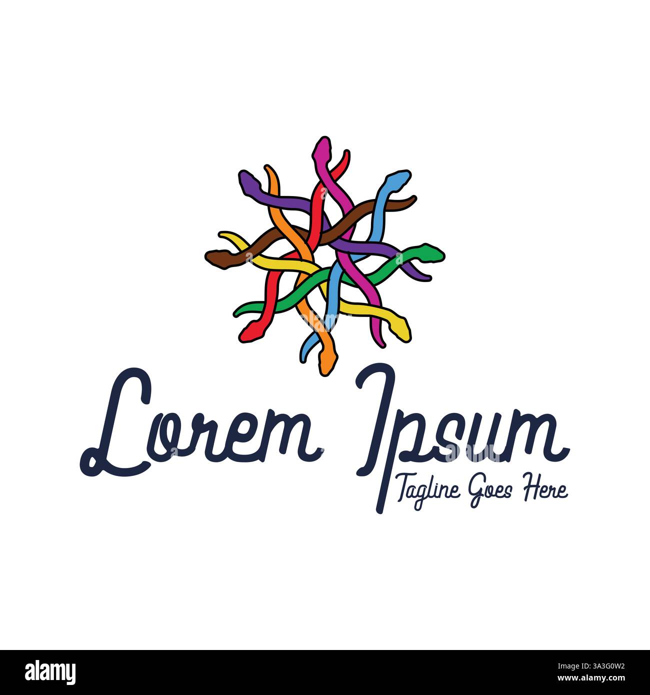 Colorful Star Snake Serpent Logo Sign Symbol Icon Illustration Stock ...