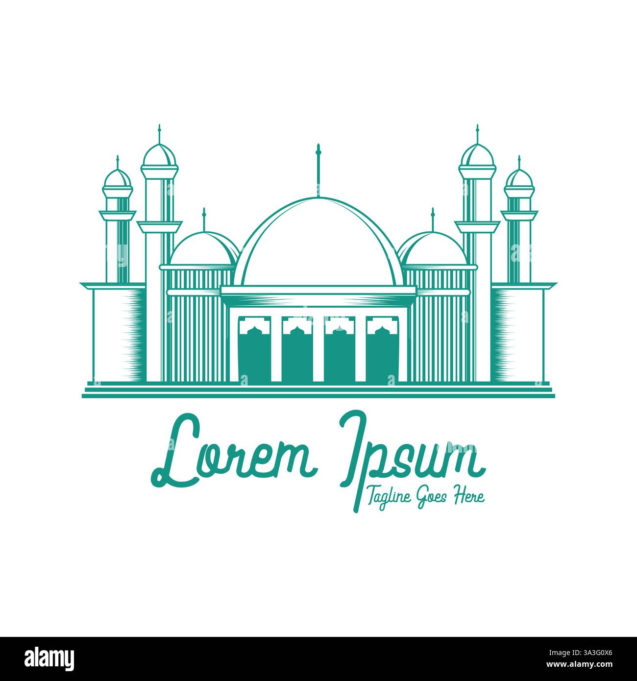 Masjid Cdr Logo Islamic Mosque Logo Vector Icon Stock Vector