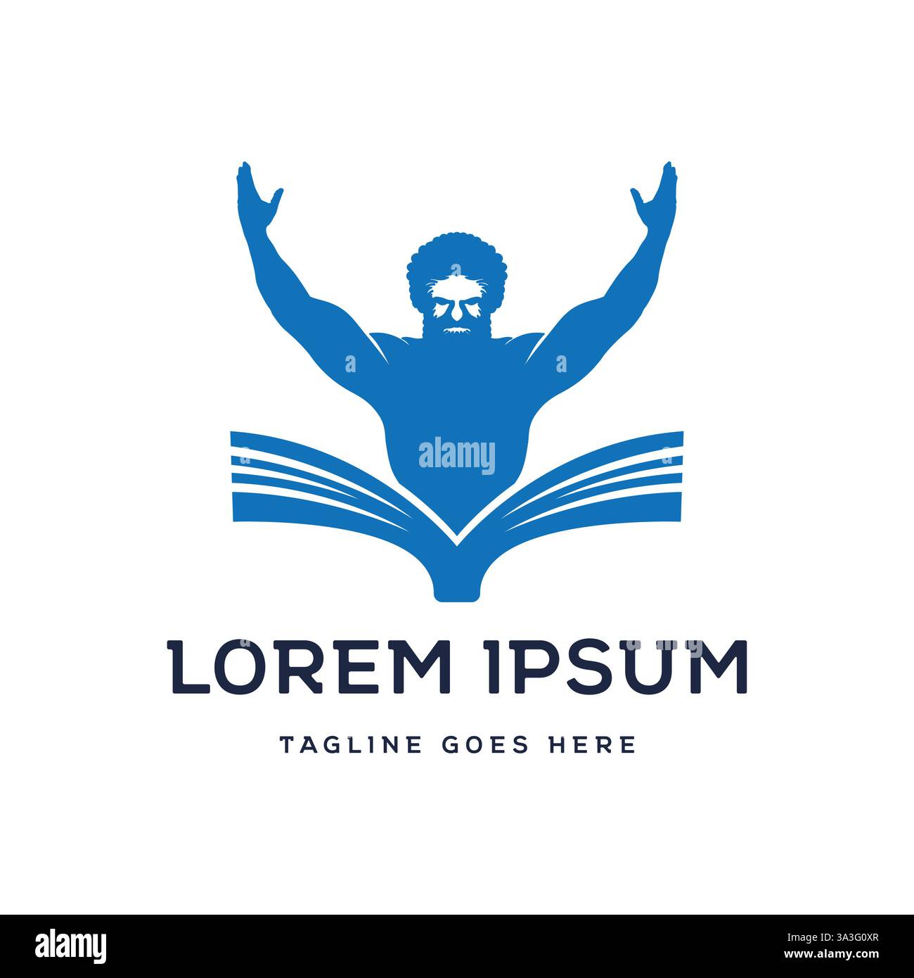 Ancient Philosopher with Book for Education Collage Logo Design Vector ...