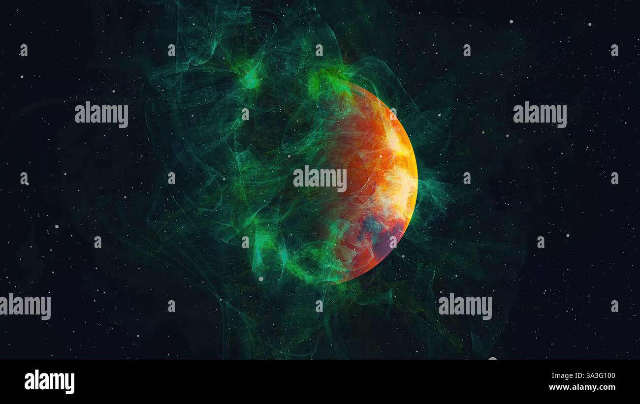 planet Mars with nebula. Computer generated 3d render Stock Photo - Alamy