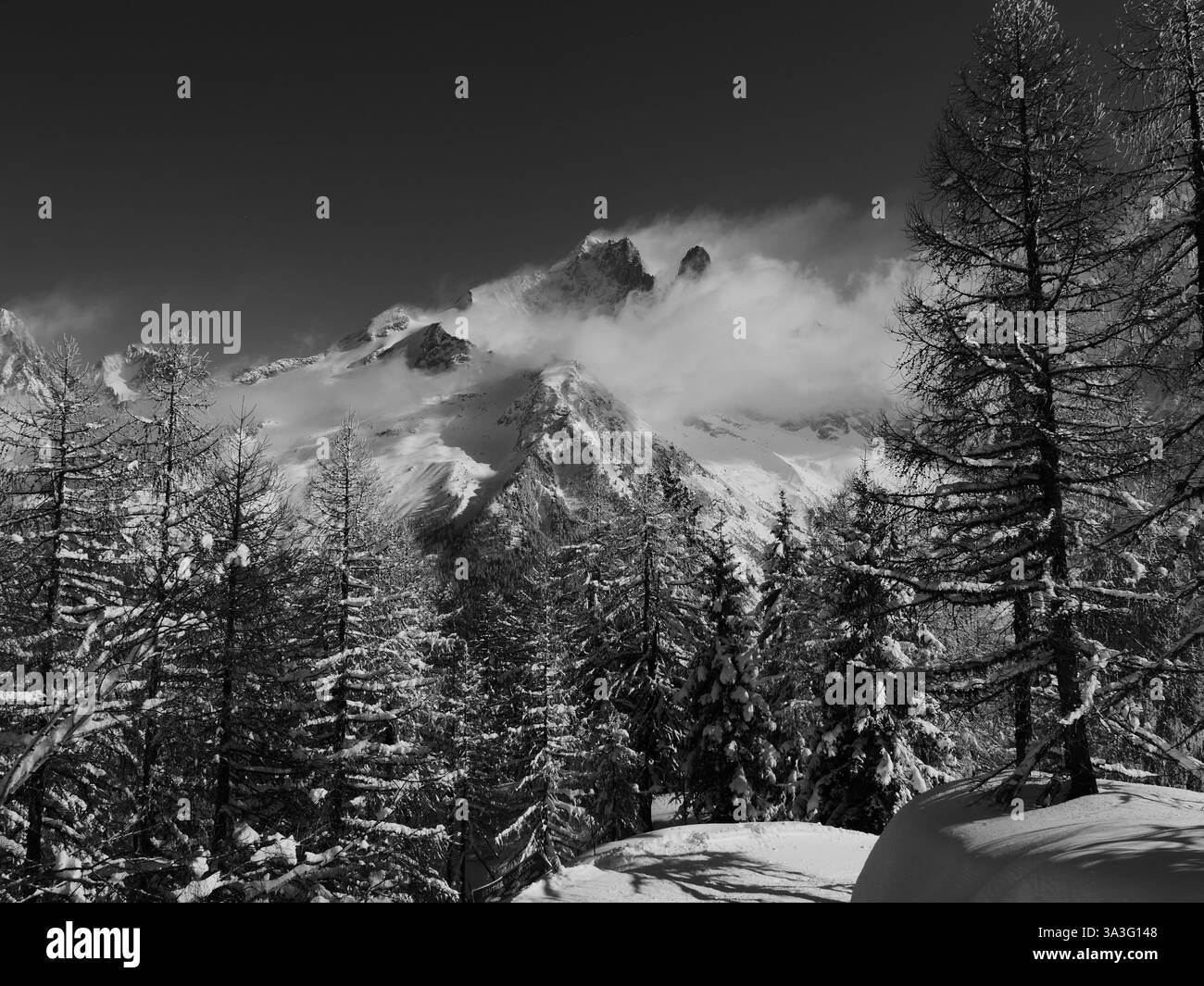 Prise de vue du domaine de la Flégère à Chamonix, par un magnifique ...