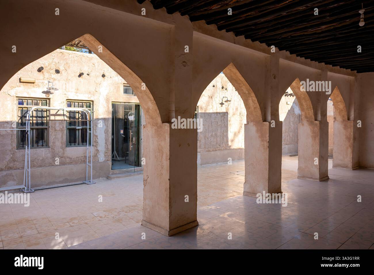 Old buildings architecture in the Wakrah souq. Traditional Market in ...