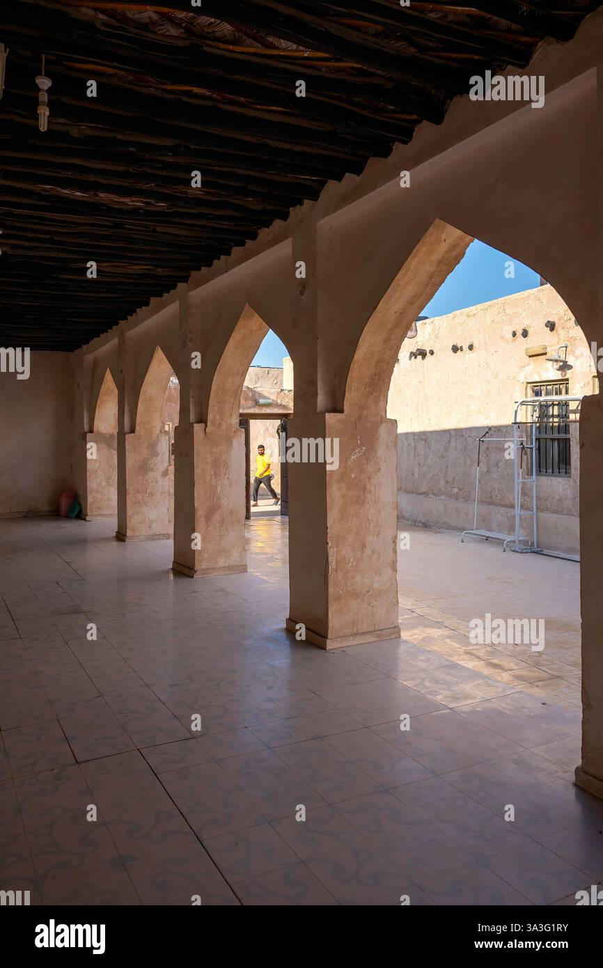 Old buildings architecture in the Wakrah souq. Traditional Market in ...