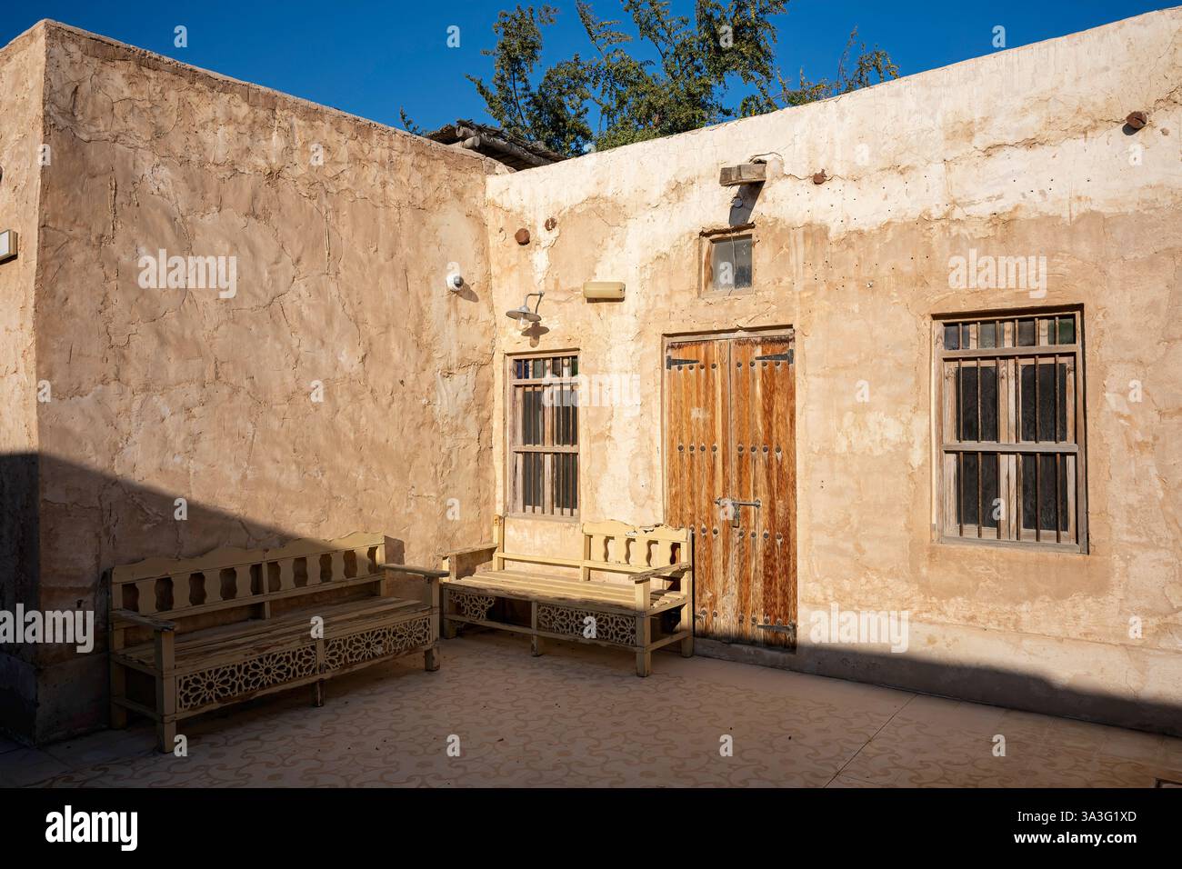 Old buildings architecture in the Wakrah souq. Traditional Market in ...