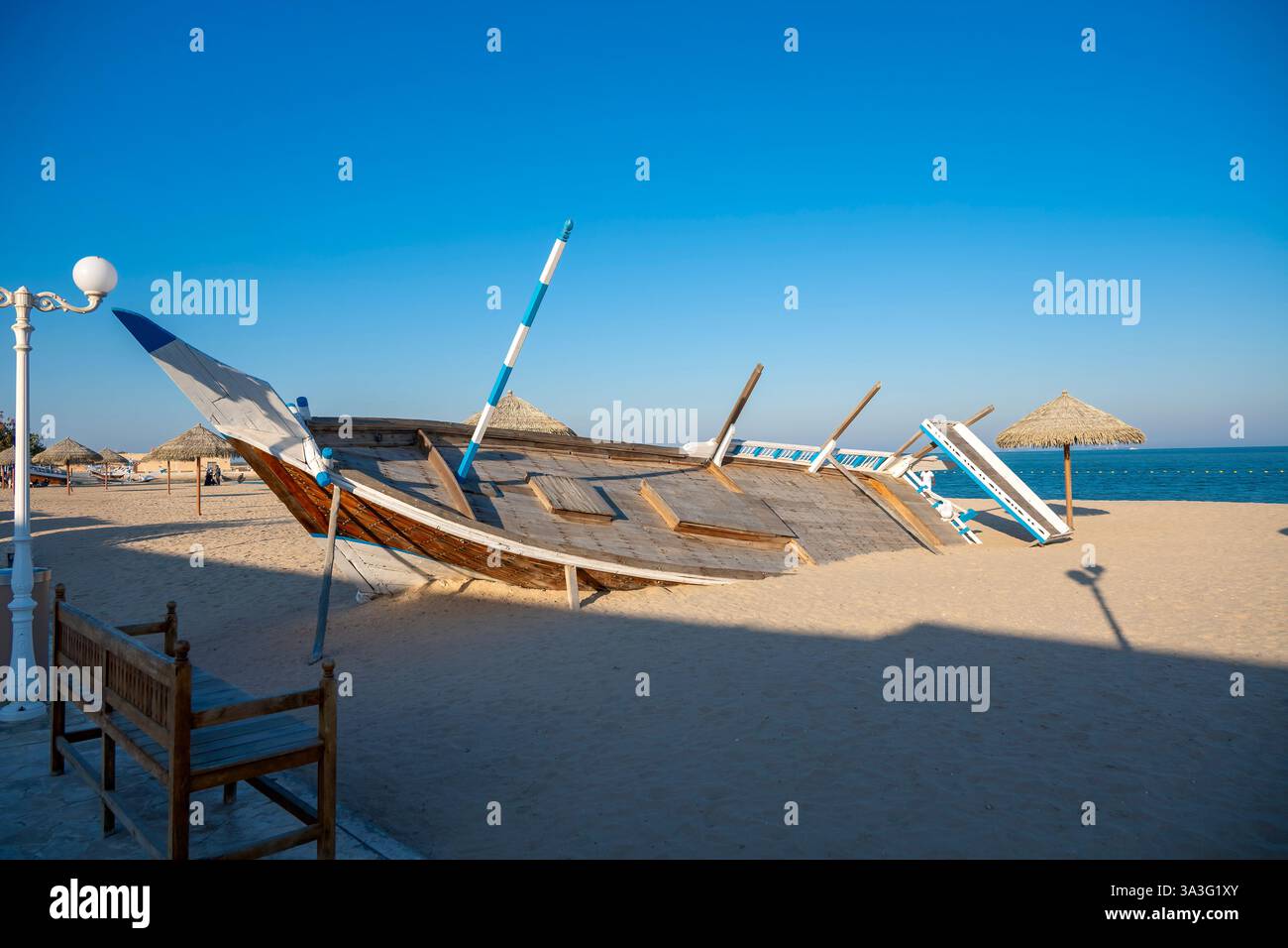 Beautiful beaches in Qatar. Al wakrah beach. Qatar beaches Stock Photo ...
