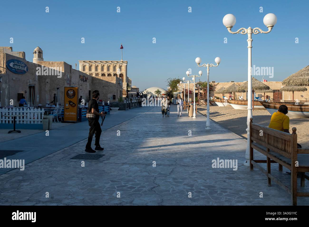 Old buildings architecture in the Wakrah souq. Traditional Market in ...