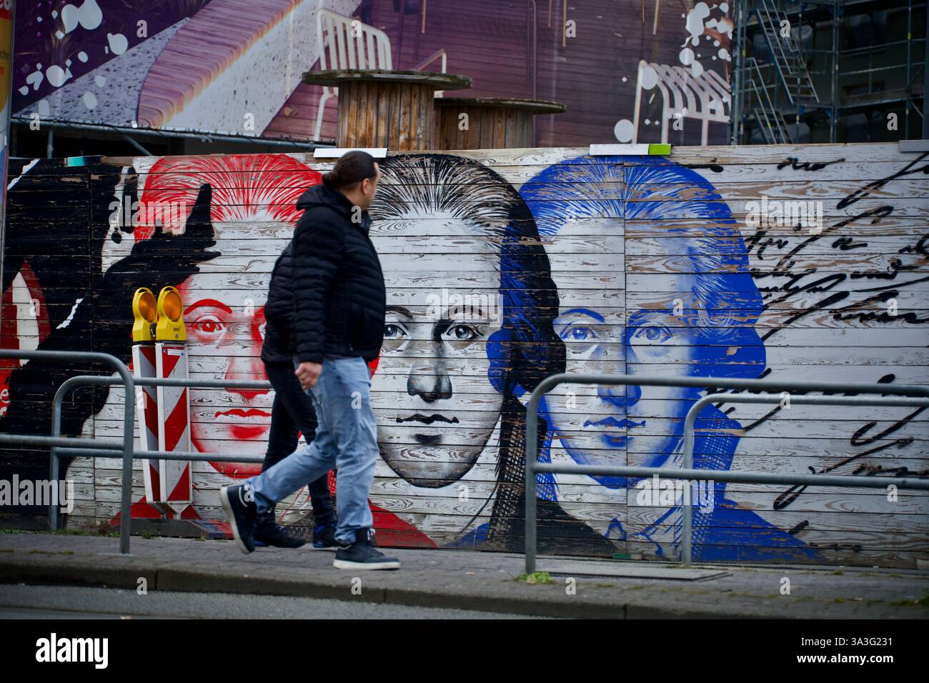 Frankfurt am Main, Germany. March 14, 2025. Graffiti of Johann Wolfgang ...