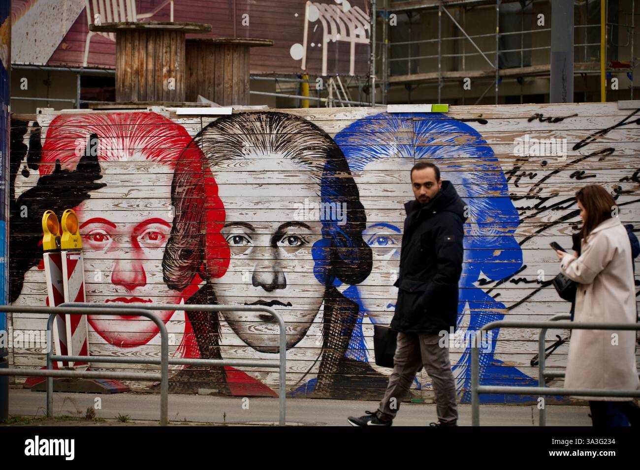 Frankfurt am Main, Germany. March 14, 2025. Graffiti of Johann Wolfgang ...