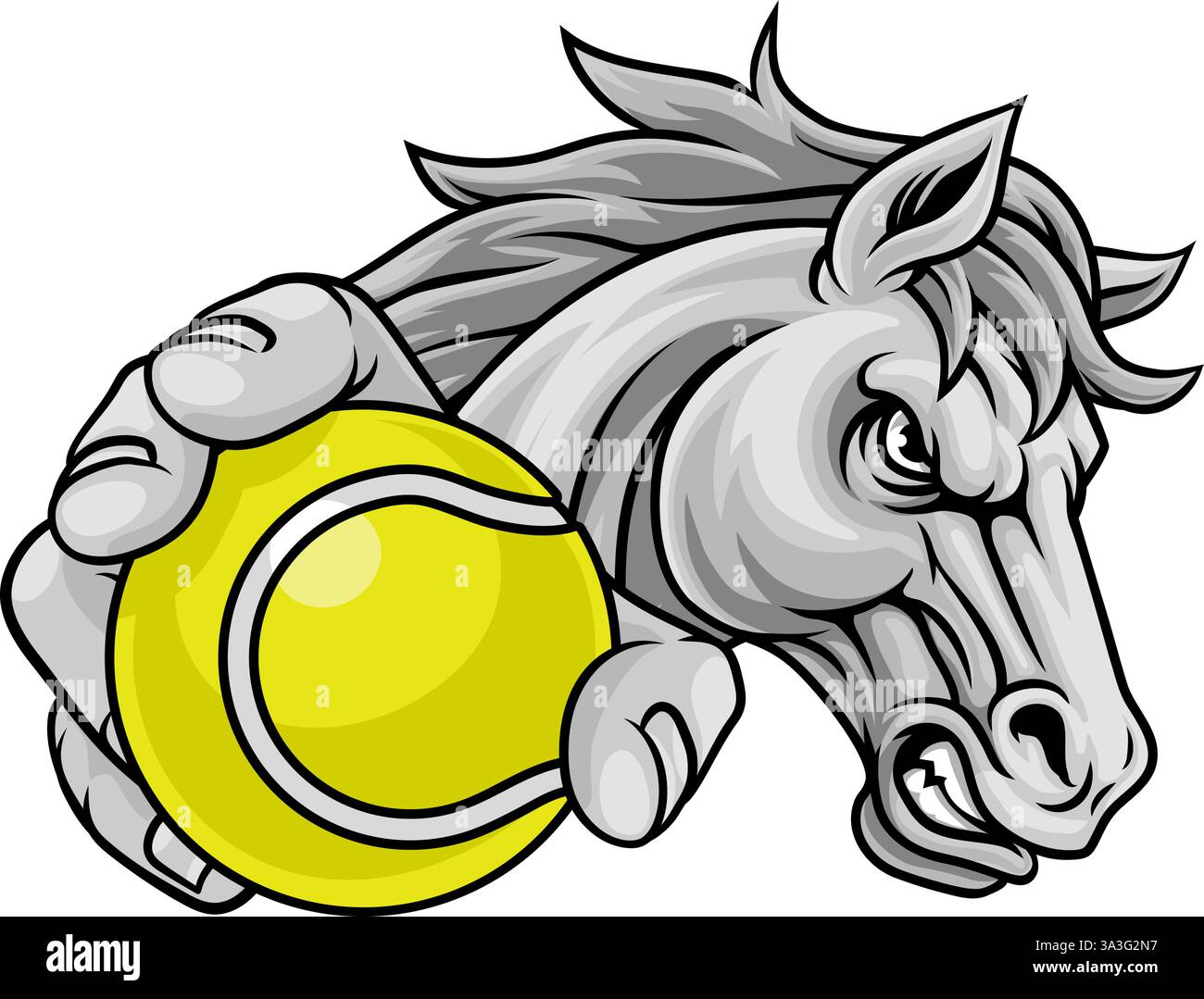 Horse Mustang Stallion Tennis Sports Team Mascot Stock Vector Image ...