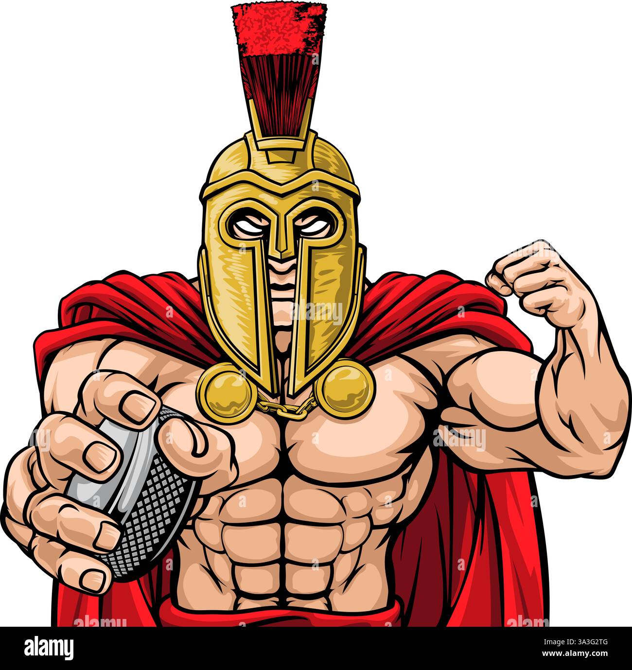 Spartan Trojan Man Ice Hockey Team Sports Mascot Stock Vector Image ...