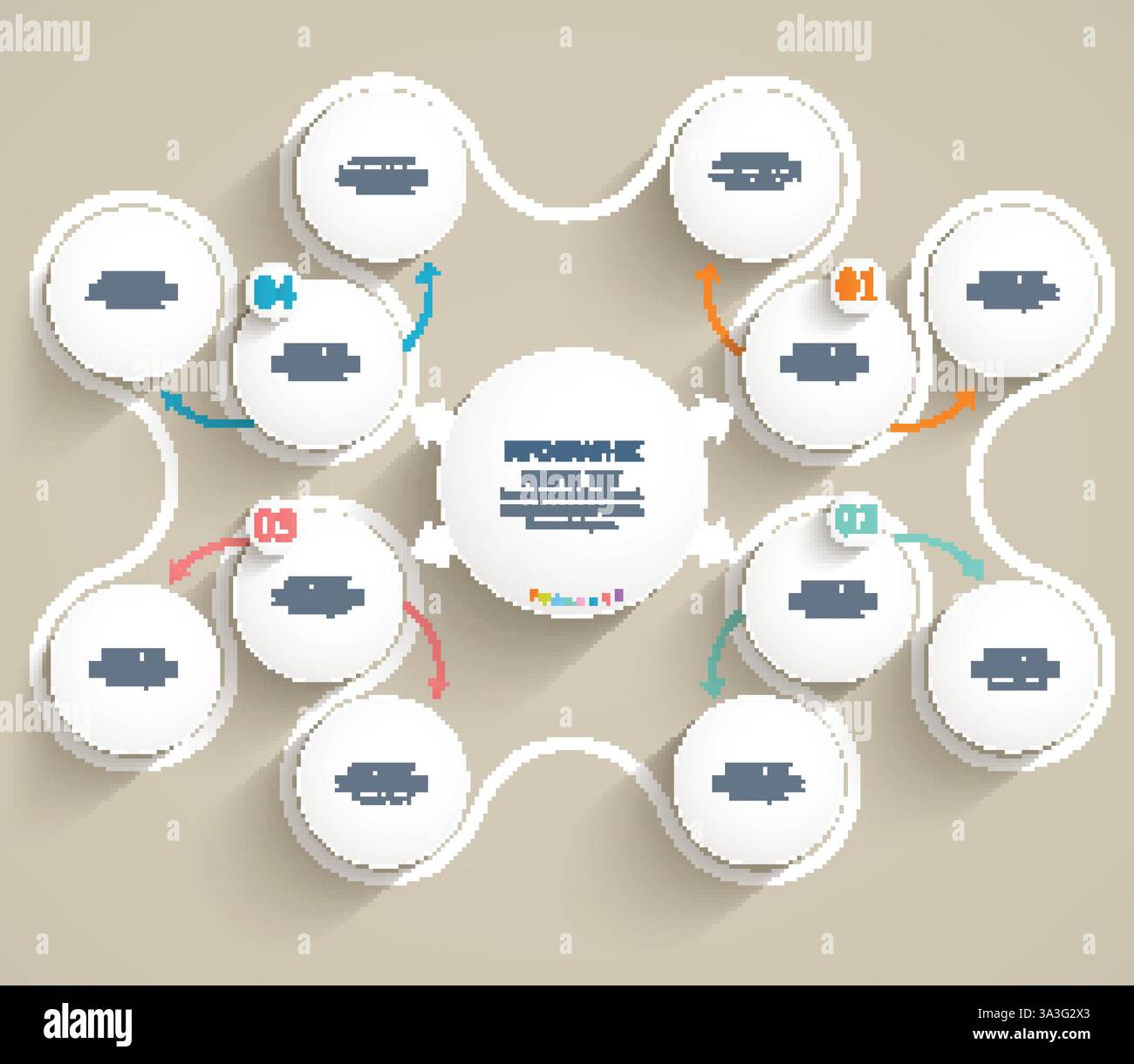Abstract plane model elements of infographics. Numbered connecting ...