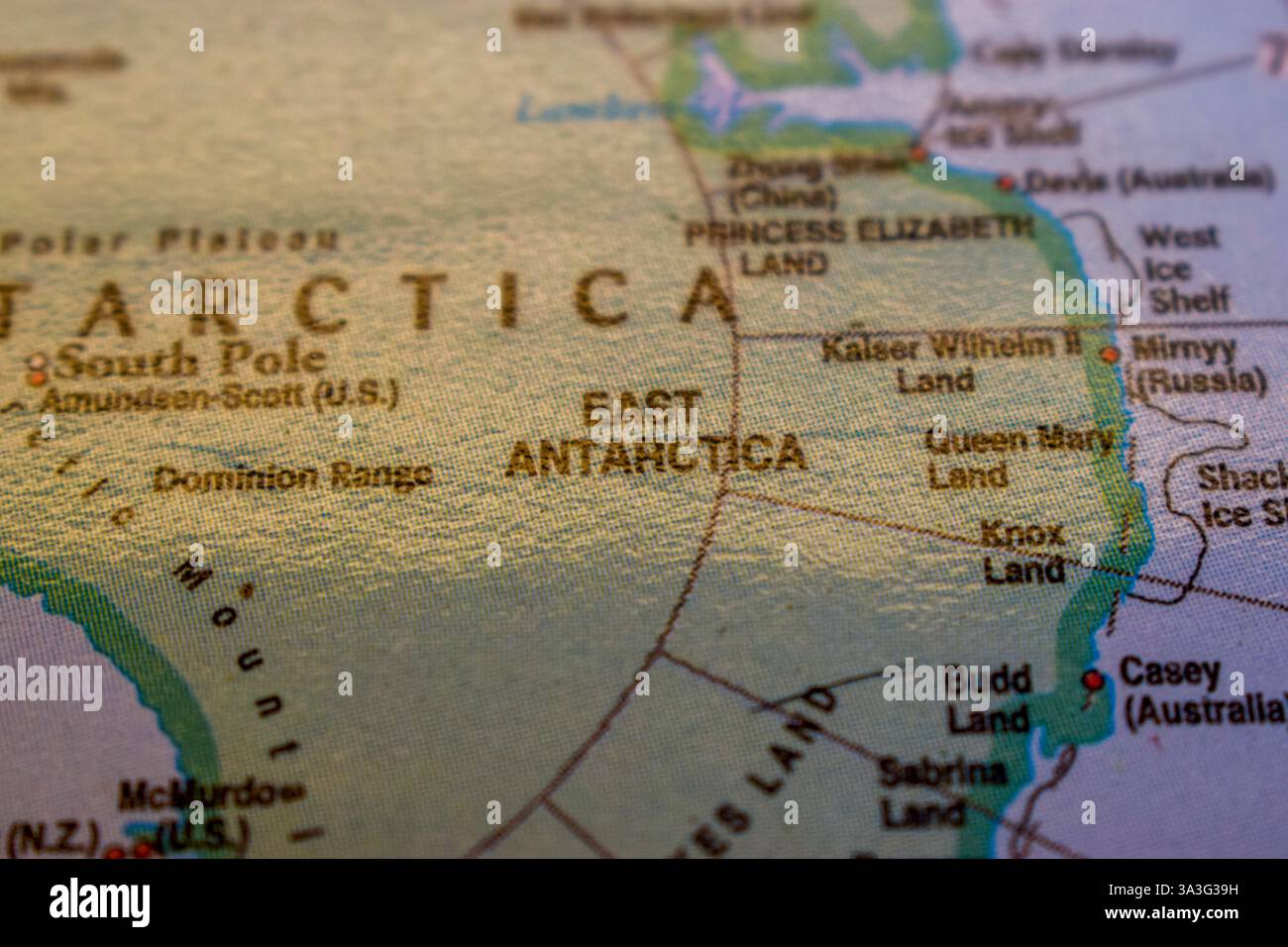 East Antarctica On The World Map Colorful Geo Political Worl Map Stock ...