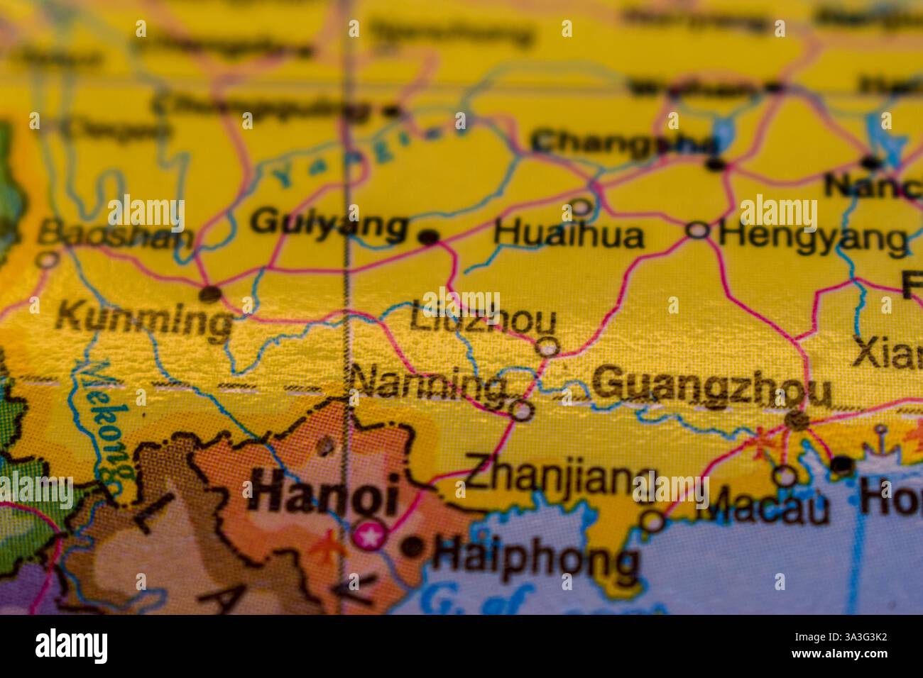 Liuzhou On The World Map Colorful Geo Political Worl Map Stock Photo ...