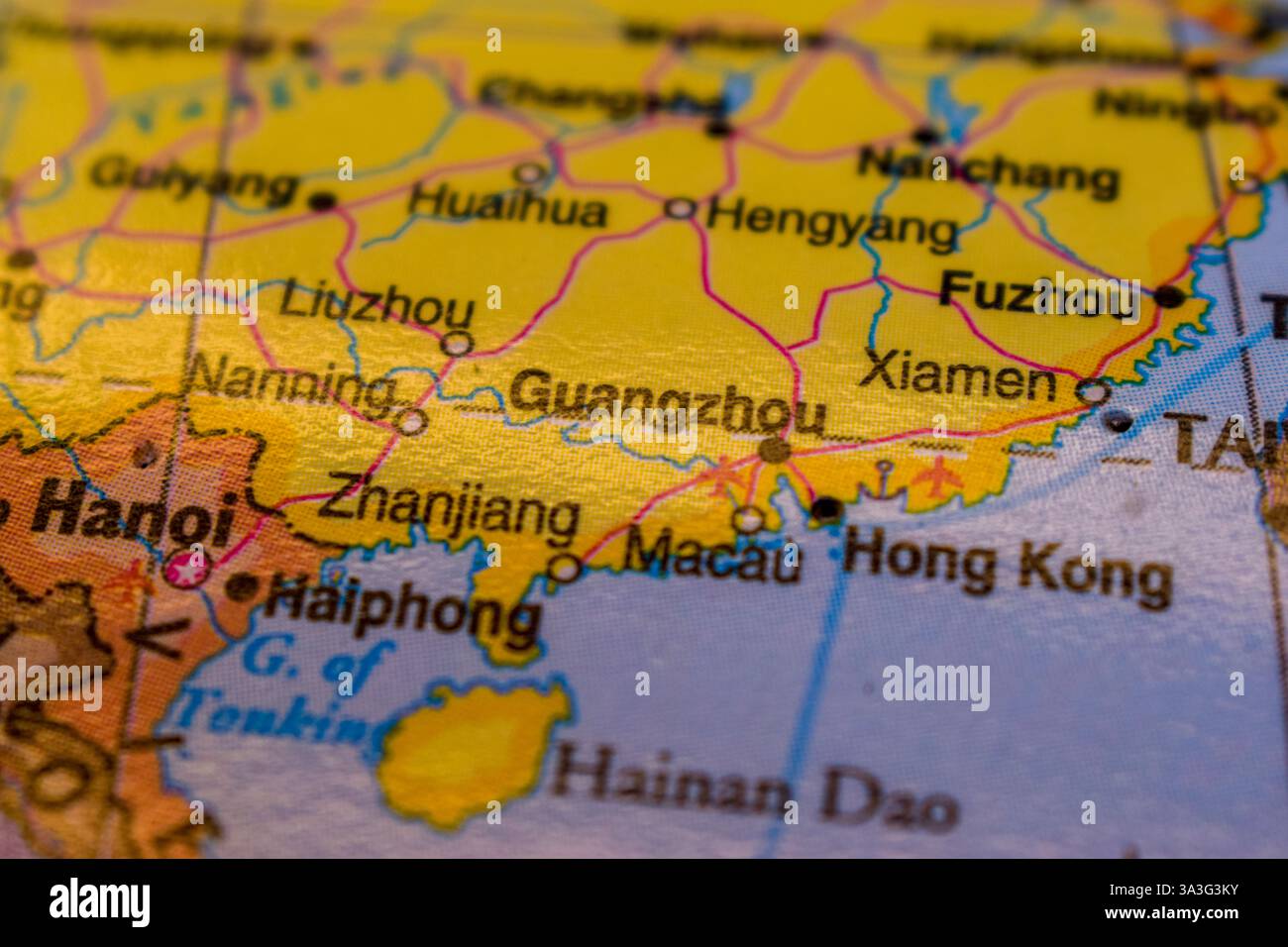 Guangzhou On The World Map Colorful Geo Political Worl Map Stock Photo ...