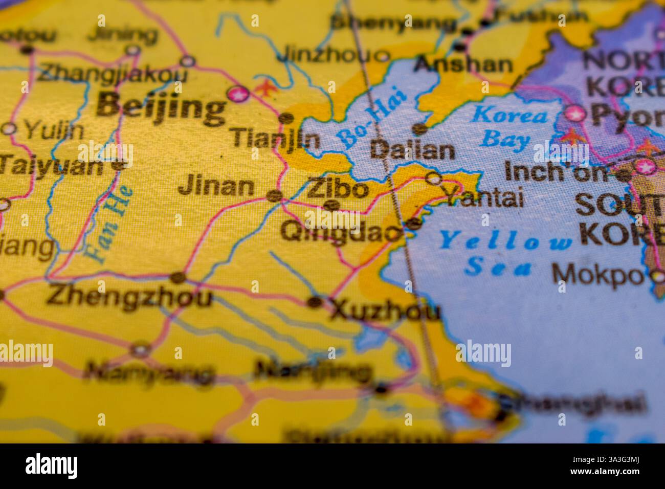 Zibo On The World Map Colorful Geo Political Worl Map Stock Photo - Alamy