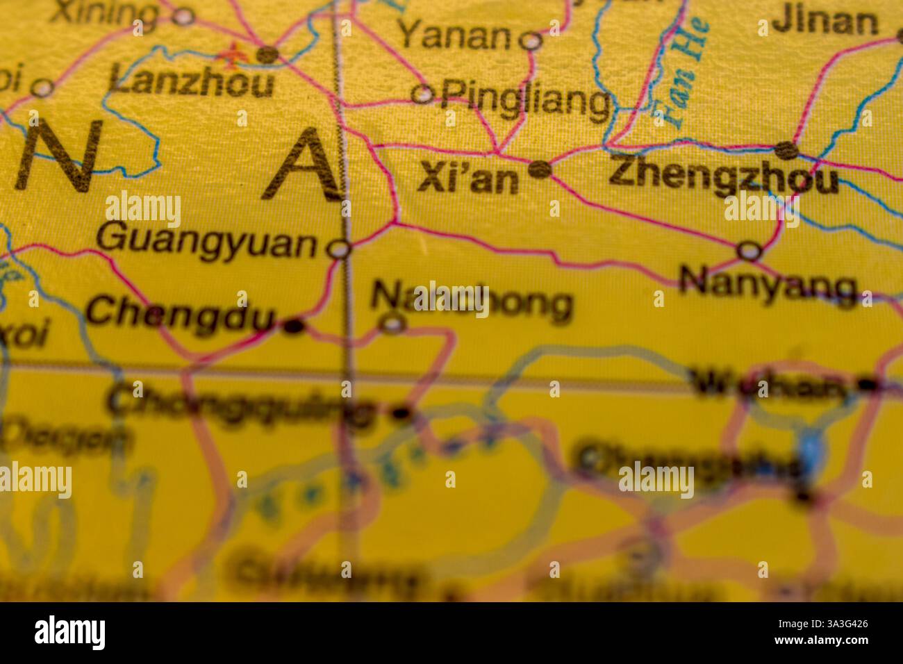 Zhengzhou outline map hi-res stock photography and images - Alamy
