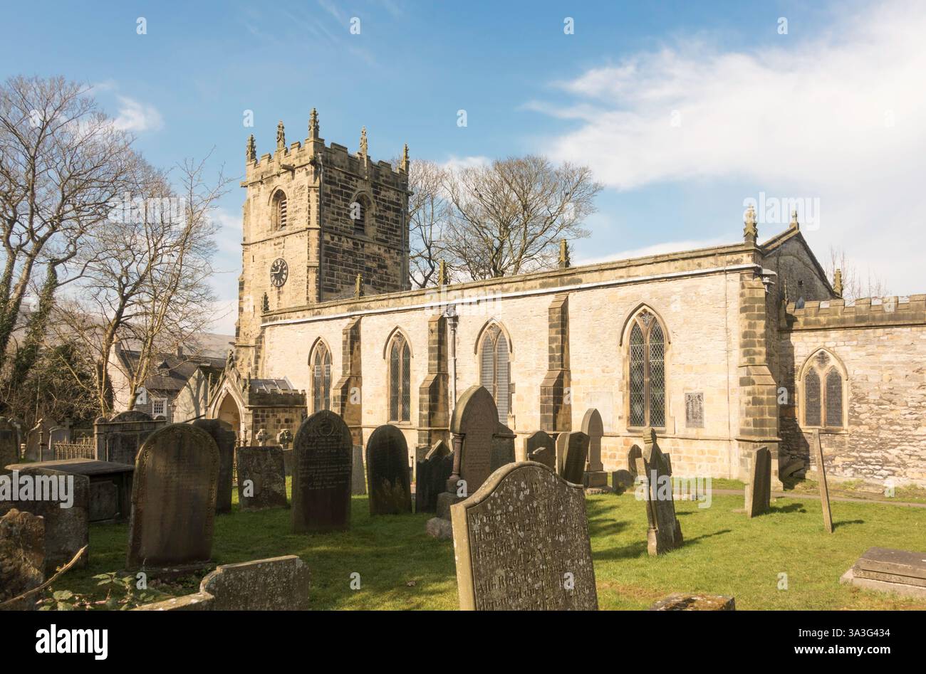 The listed Church of St Edmund, Castleton, Derbyshire, England, UK ...