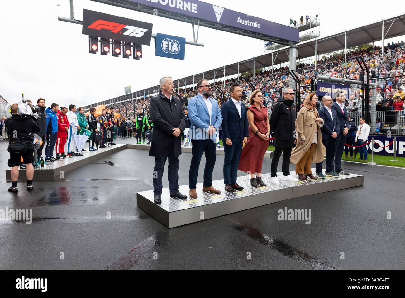 National anthem, grid, vips, Fia DOMENICALI Stefano (ita), Chairman and ...