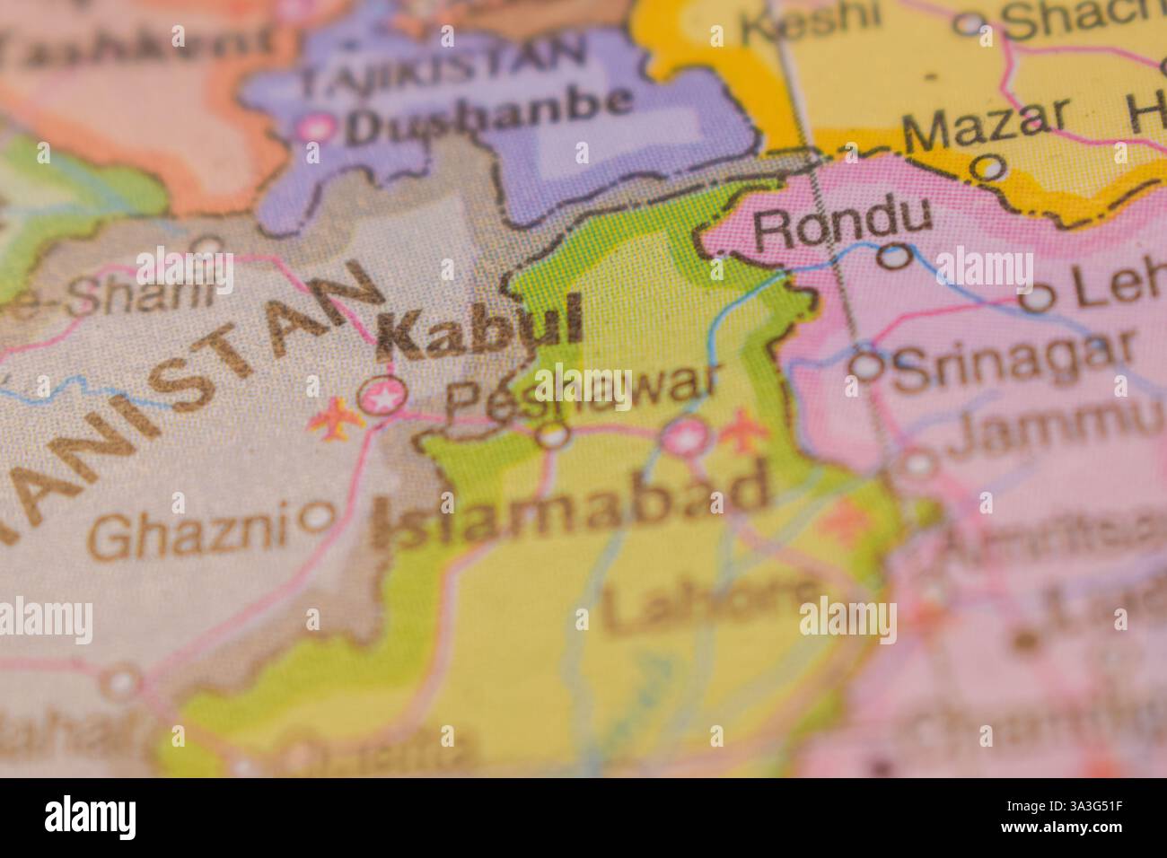 Rondu On The World Map Colorful Geo Political World Map Stock Photo - Alamy