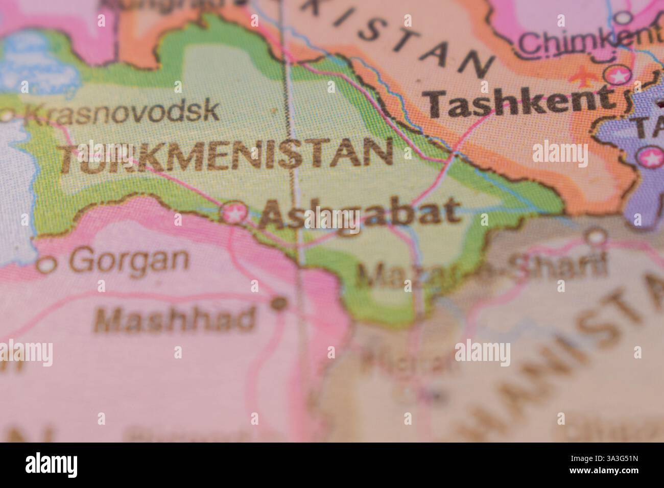 Tashkent On The World Map Colorful Geo Political World Map Stock Photo ...