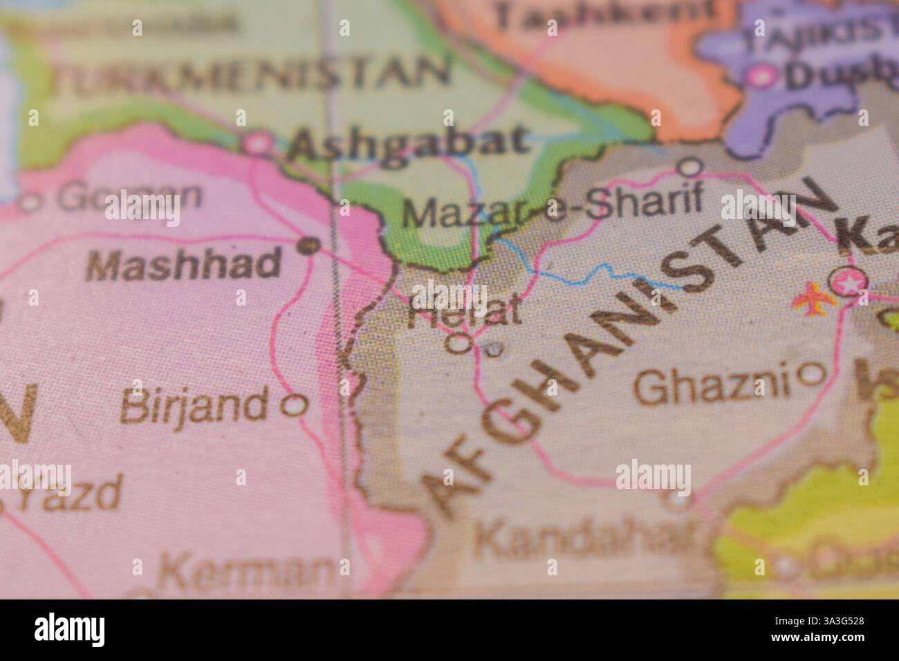 Herat On The World Map Colorful Geo Political World Map Stock Photo - Alamy