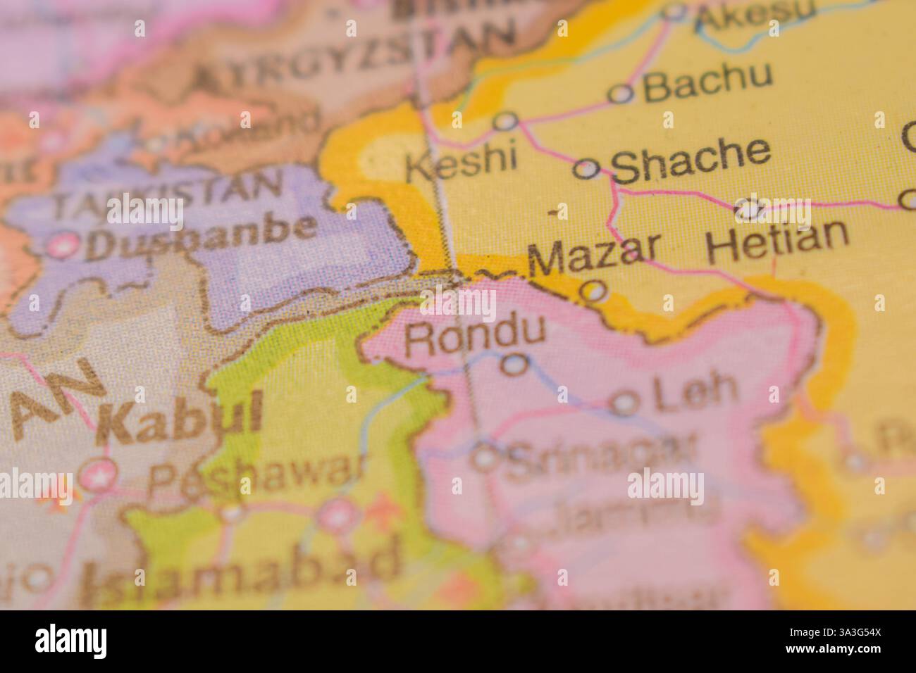 Mazar On The World Map Colorful Geo Political World Map Stock Photo - Alamy