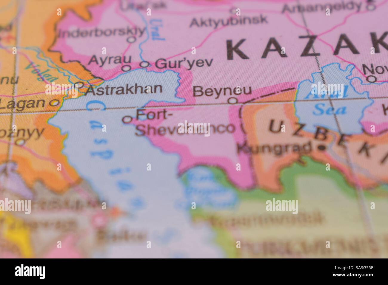 Beyneu On The World Map Colorful Geo Political World Map Stock Photo ...